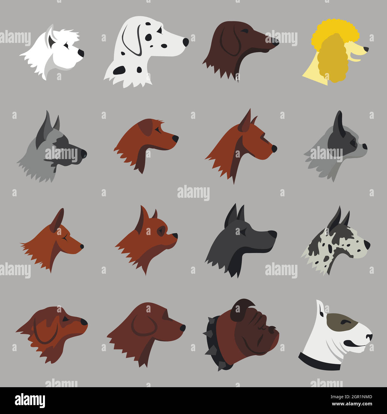 Dog icons set, flat style Stock Vector Image & Art - Alamy