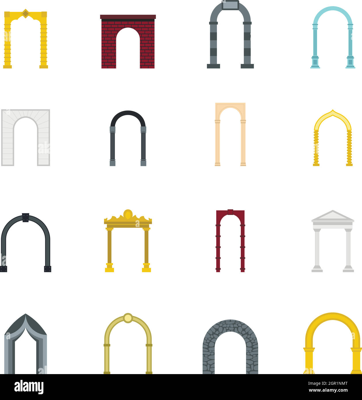 Arch icons set, flat style Stock Vector Image & Art - Alamy