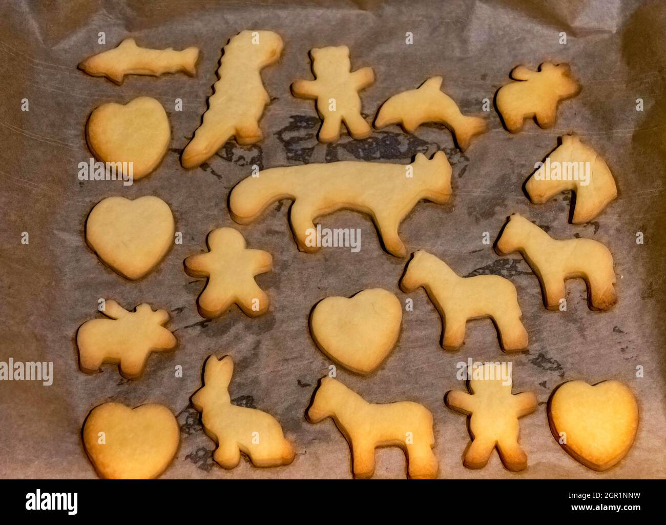 Top view of homemade cookies in different shapes Stock Photo - Alamy