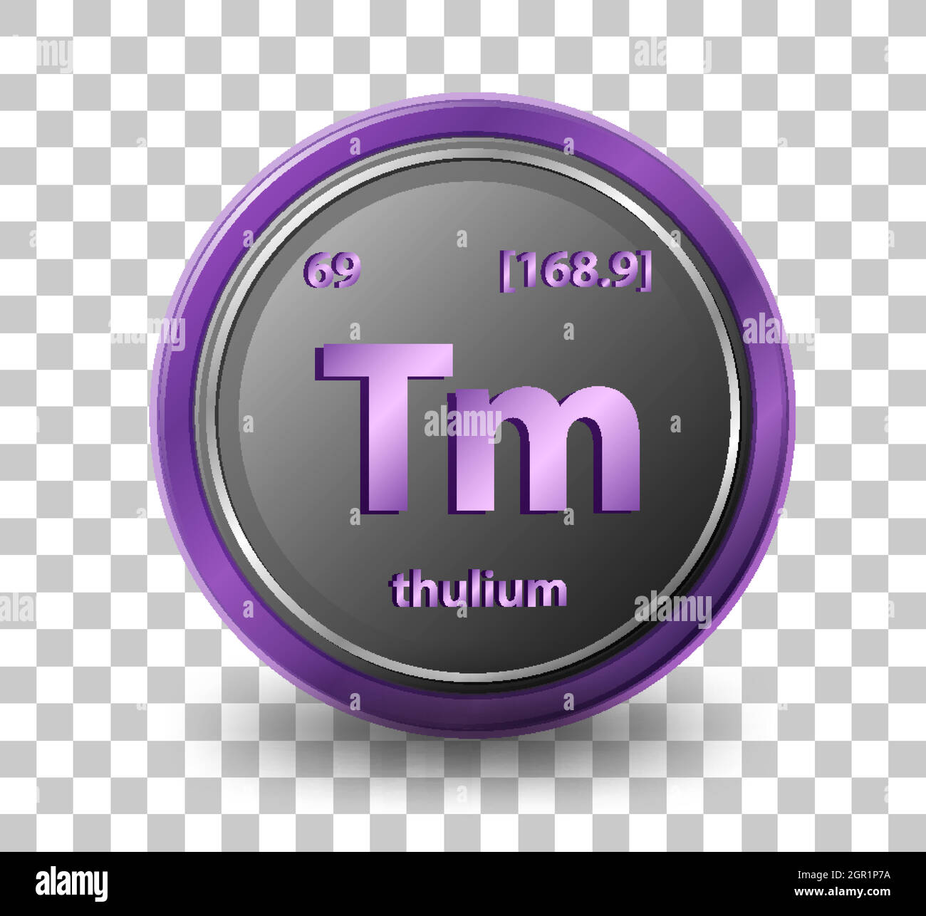 Thulium chemical element. Chemical symbol with atomic number and atomic ...
