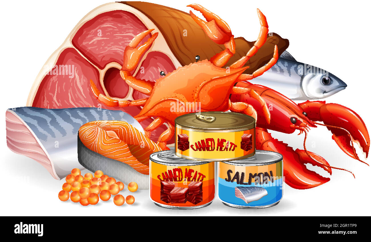 Canned pork Stock Vector Images - Alamy