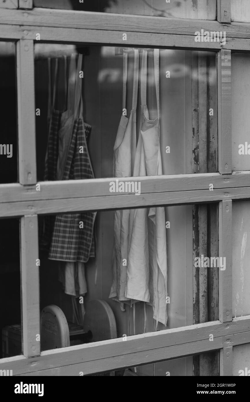 Hanging in a window Black and White Stock Photos & Images - Alamy