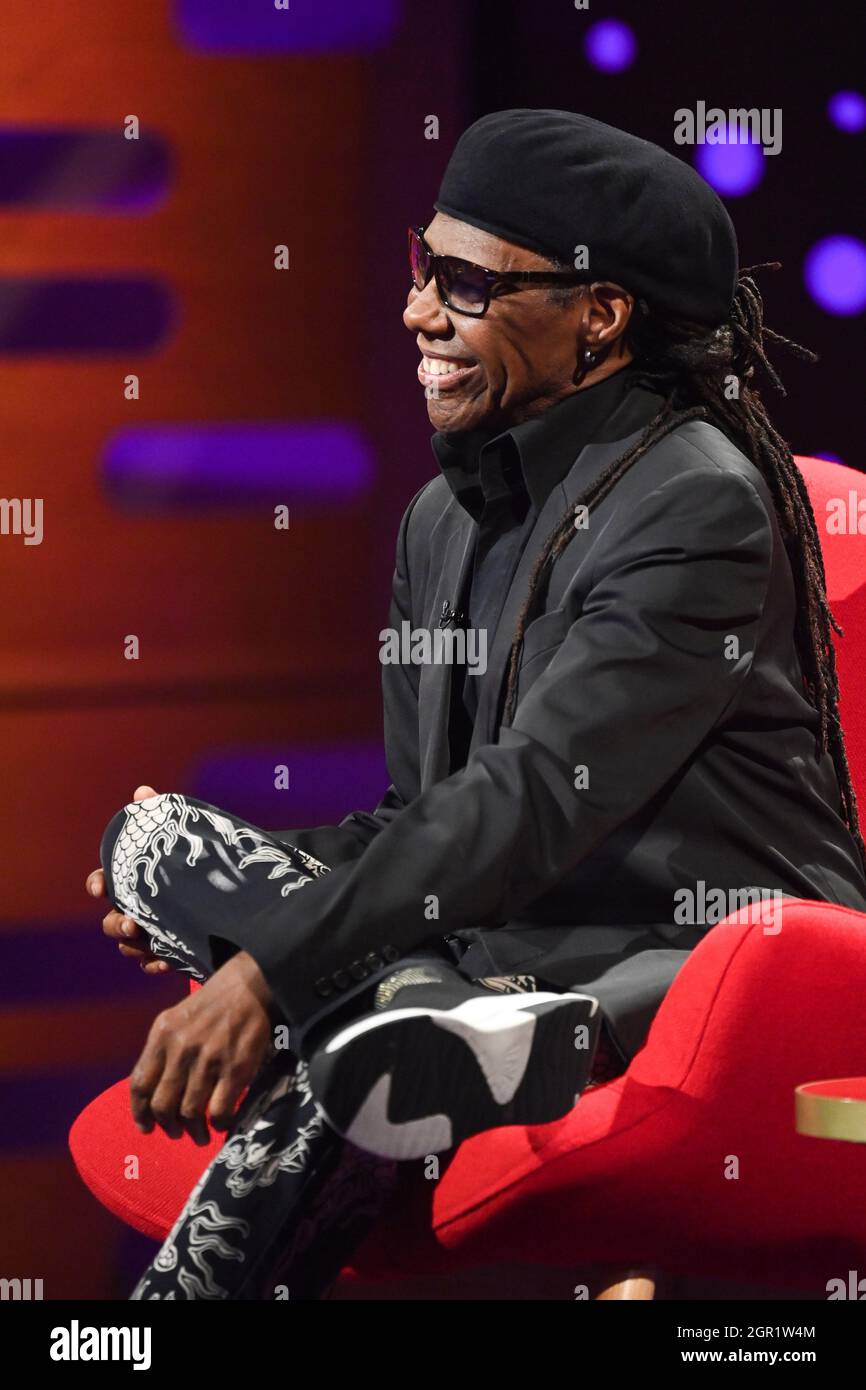 EDITORIAL USE ONLY Nile Rodgers during the filming for the Graham ...