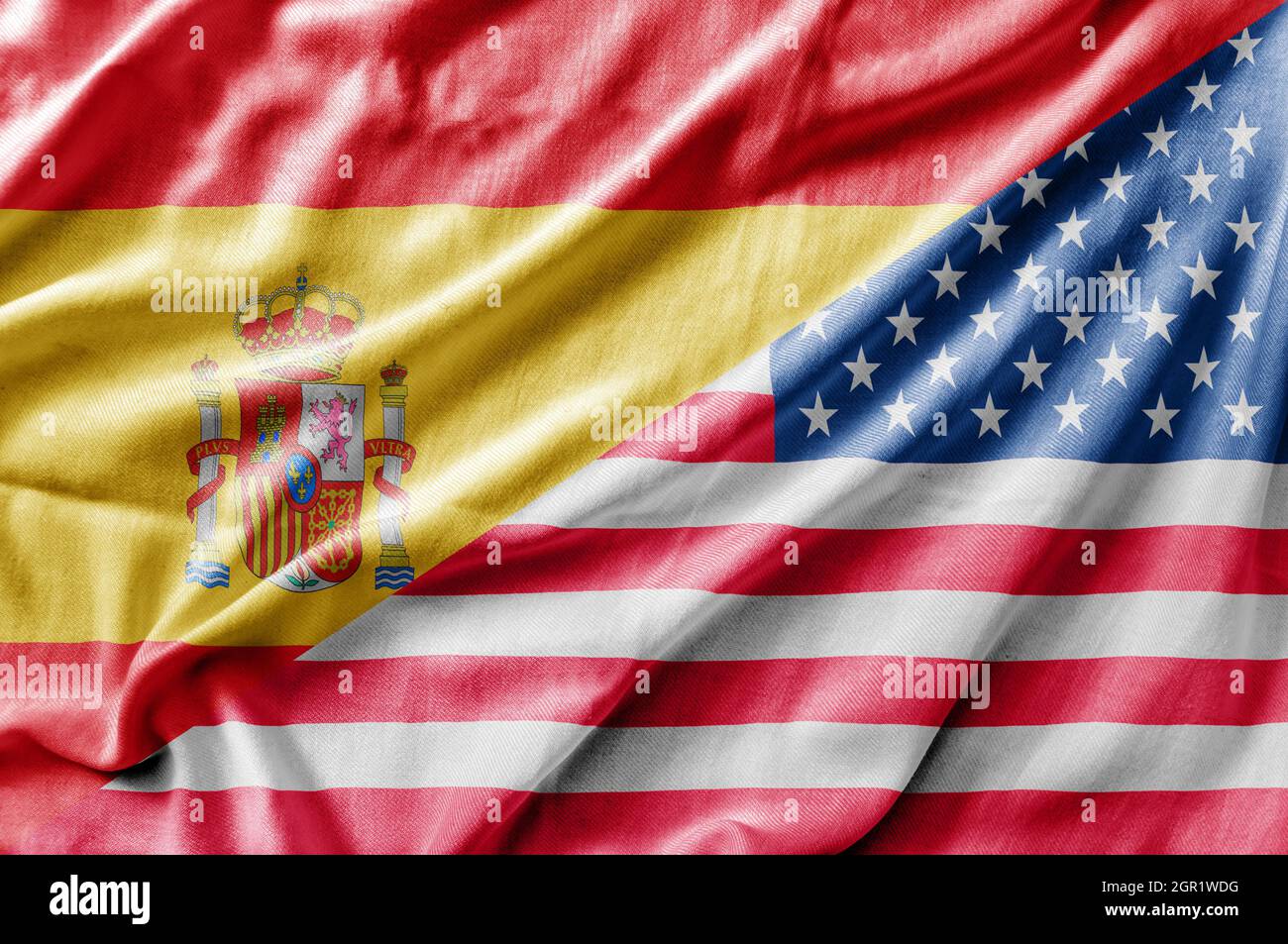 Mixed USA and Spain flag, three dimensional render Stock Photo - Alamy