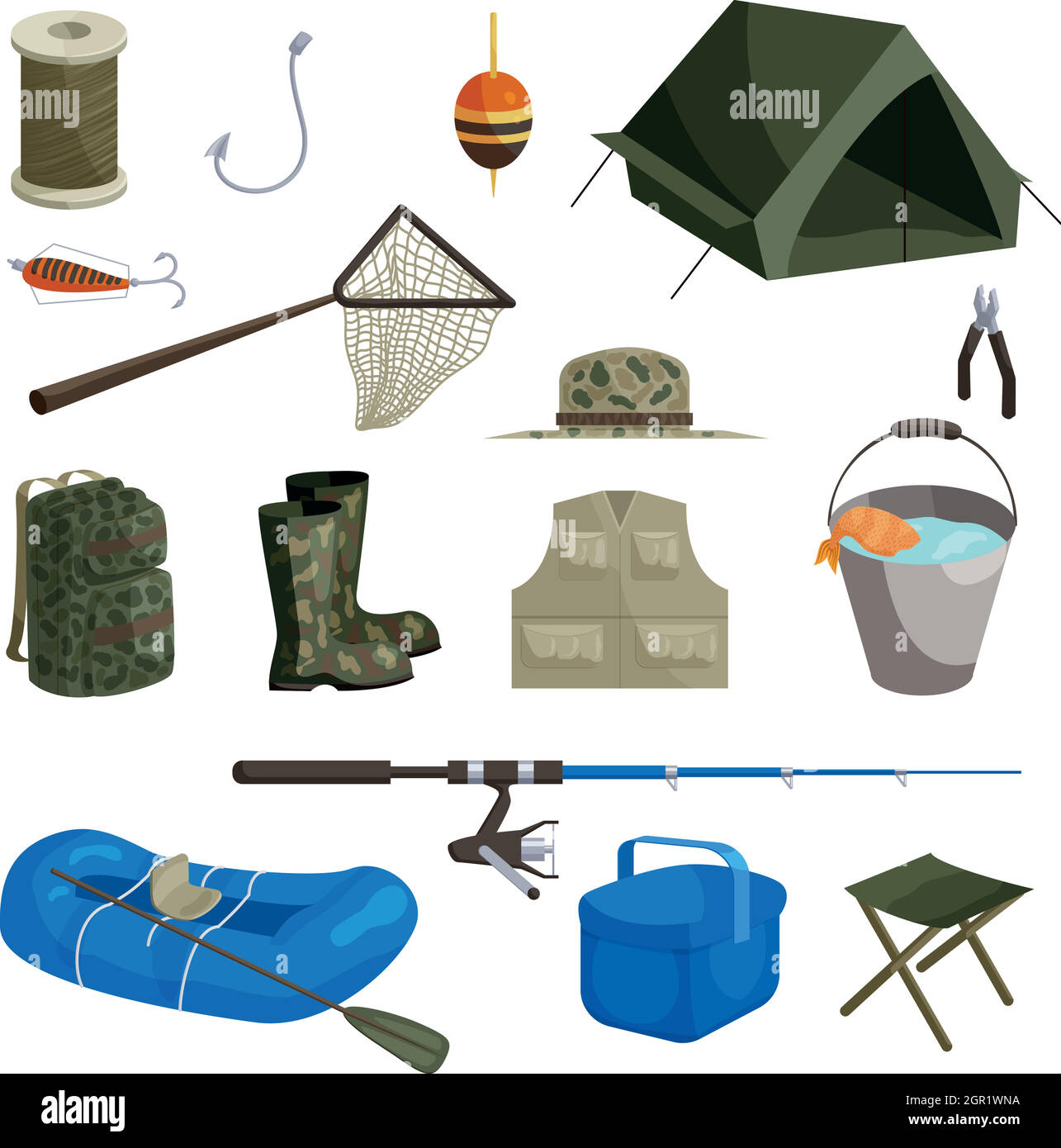 Fishing icons set, cartoon style Stock Vector Image & Art - Alamy