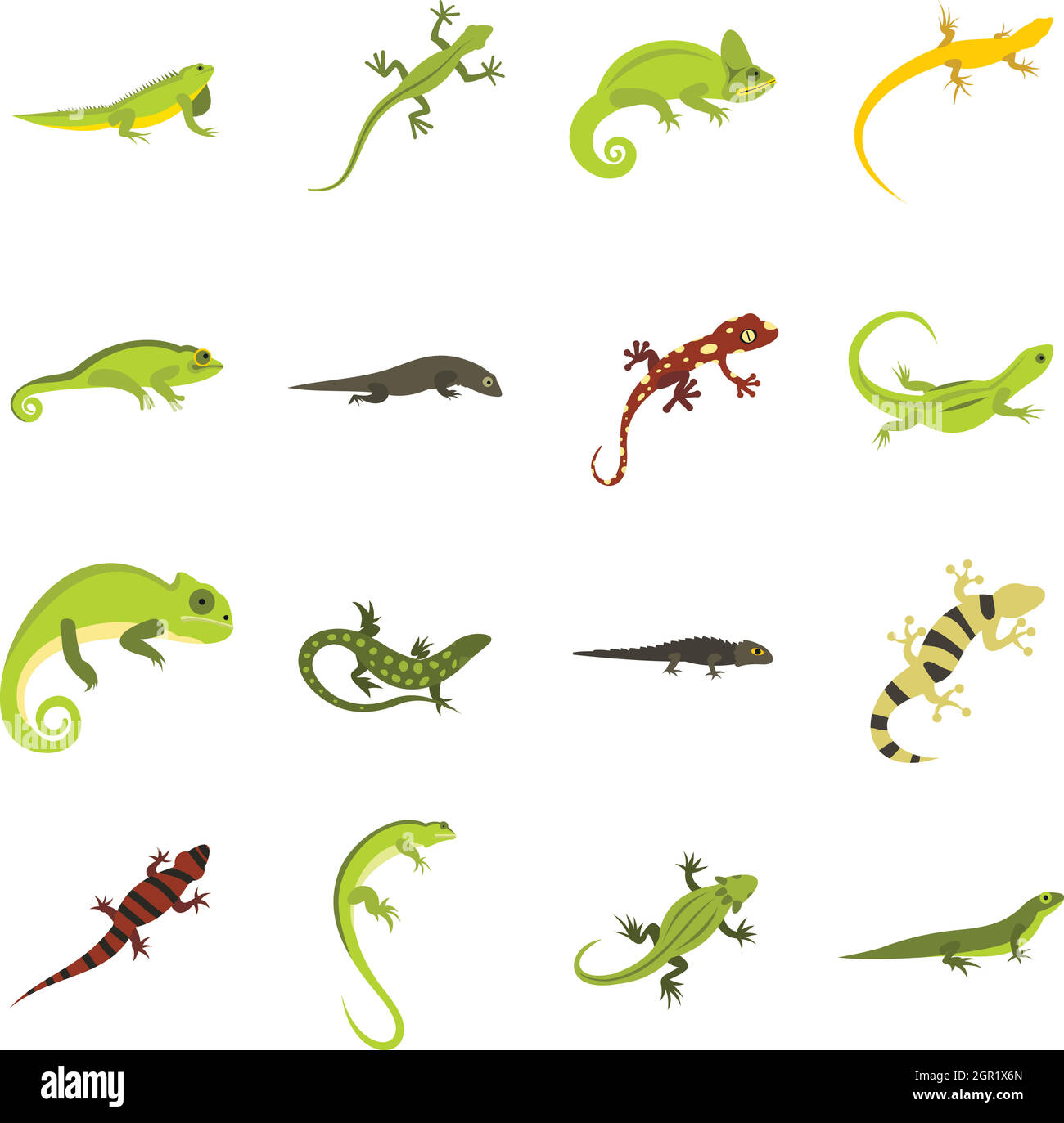 Lizard icons set, flat style Stock Vector Image & Art - Alamy