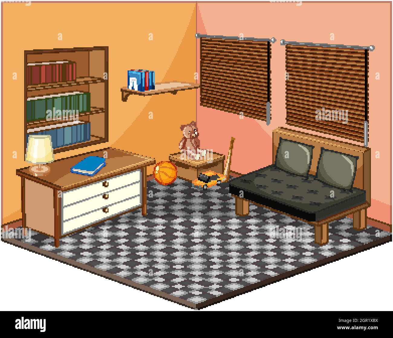 Vector isometric modern living Stock Vector Images - Alamy