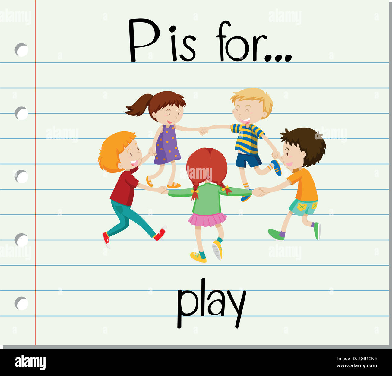 Flashcard letter P is for play Stock Vector Image & Art - Alamy