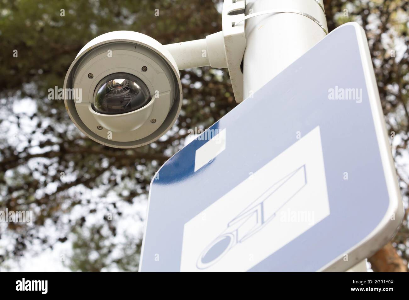 Security Camera In A Public Park, For Surveillance Stock Photo - Alamy