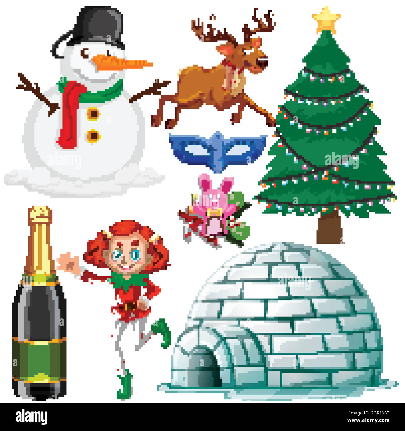 Set of isolated objects of christmas theme Stock Vector Image & Art - Alamy