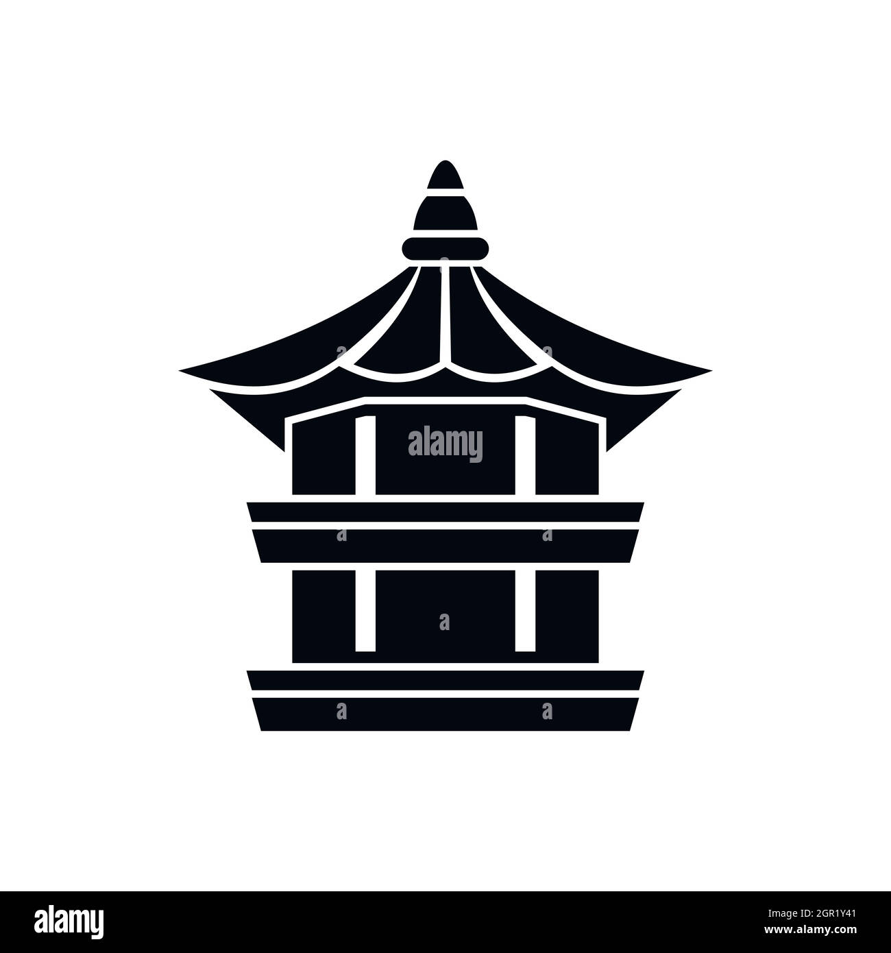 Traditional korean pagoda icon, simple style Stock Vector Image & Art ...