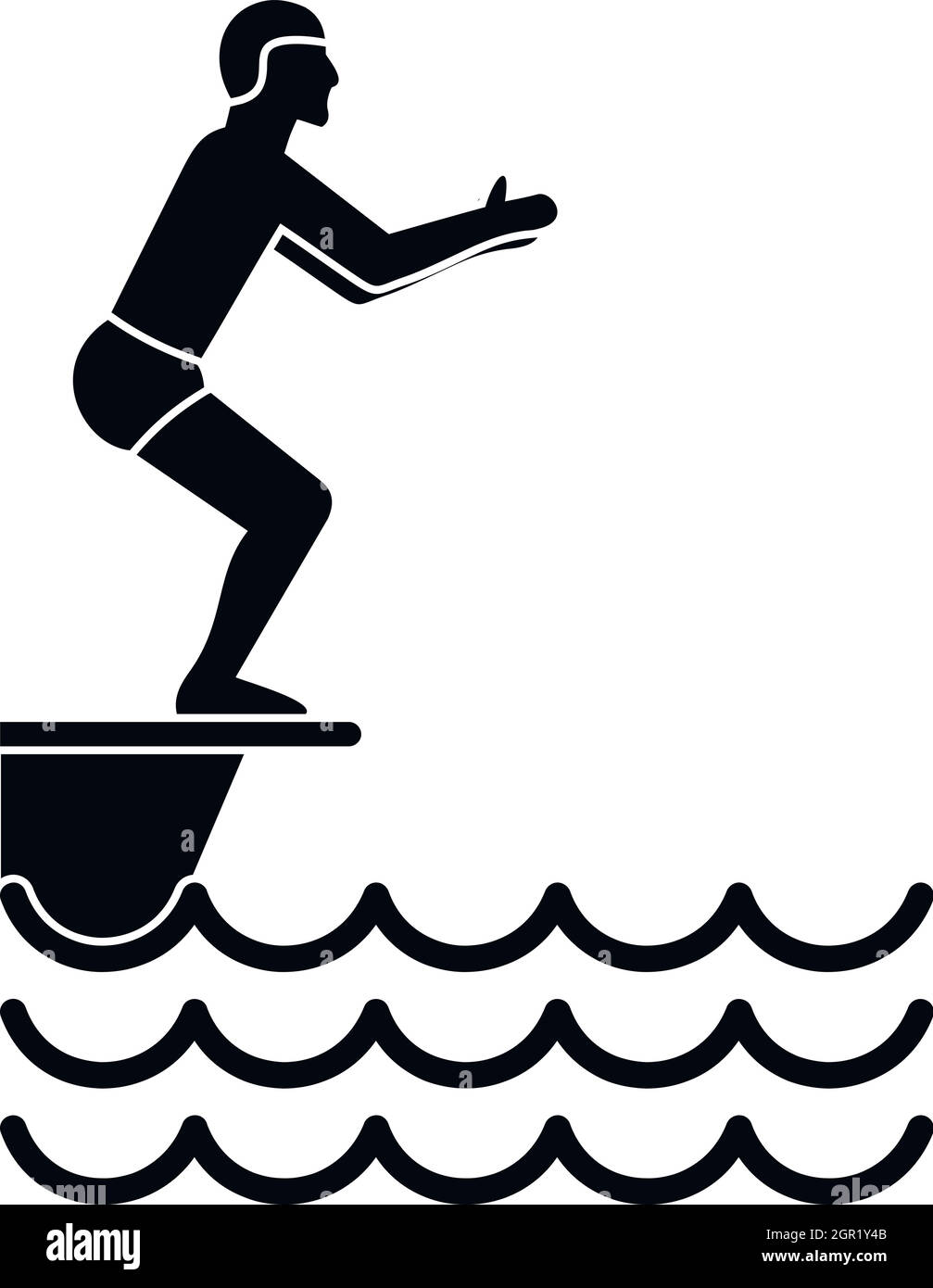 Man standing on springboard icon, simple style Stock Vector Image & Art ...