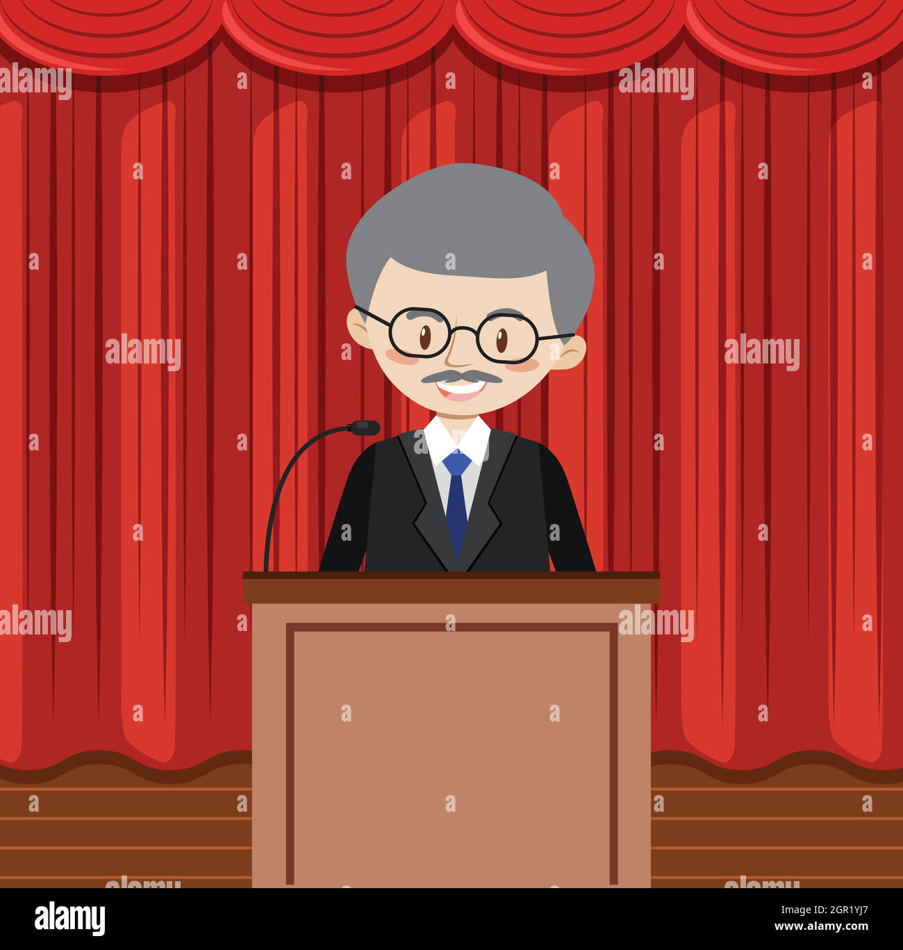 Man giving speech on podium Stock Vector Images - Alamy