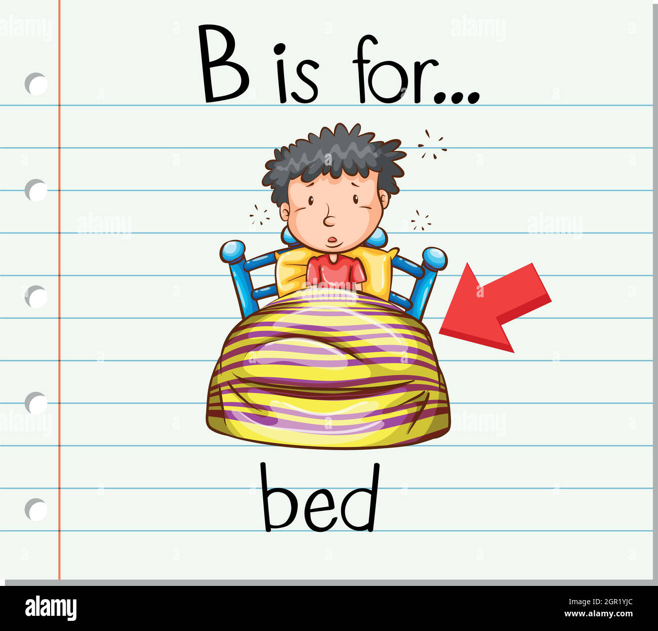 Flashcard letter B is for bed Stock Vector Image & Art - Alamy