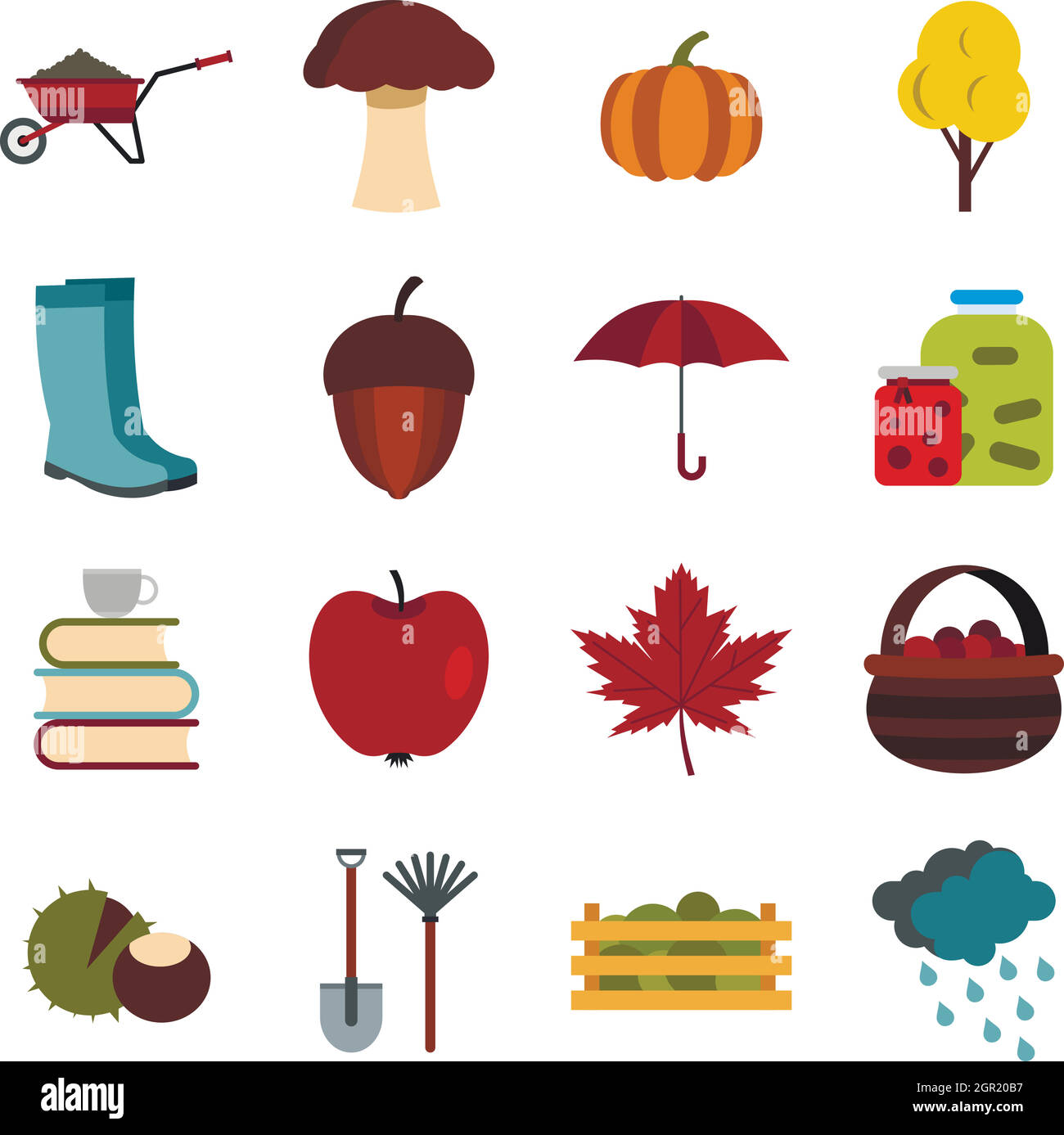 Set red yellow autumn Stock Vector Images - Alamy