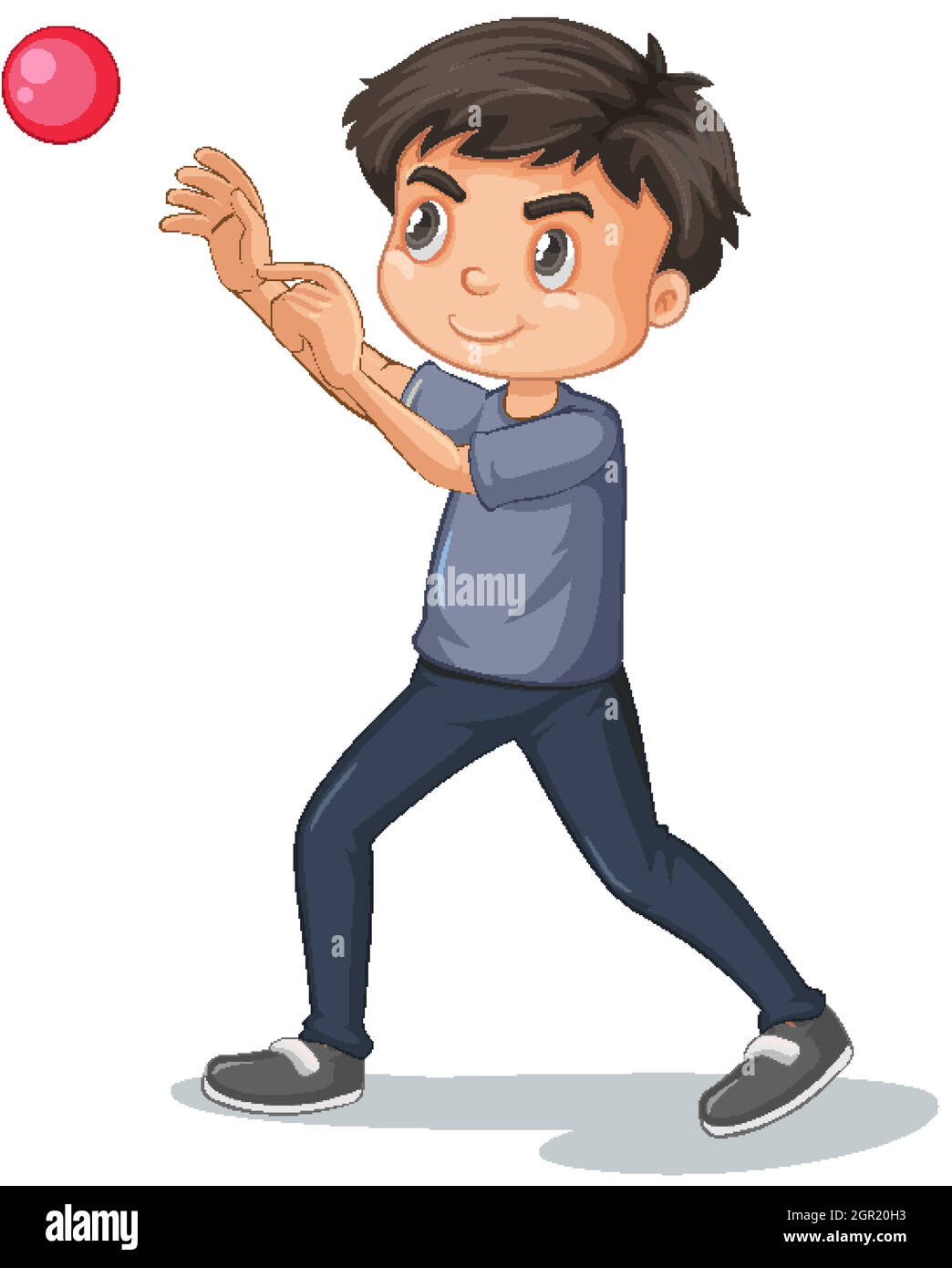Cute boy playing ball on white background Stock Vector Image & Art - Alamy