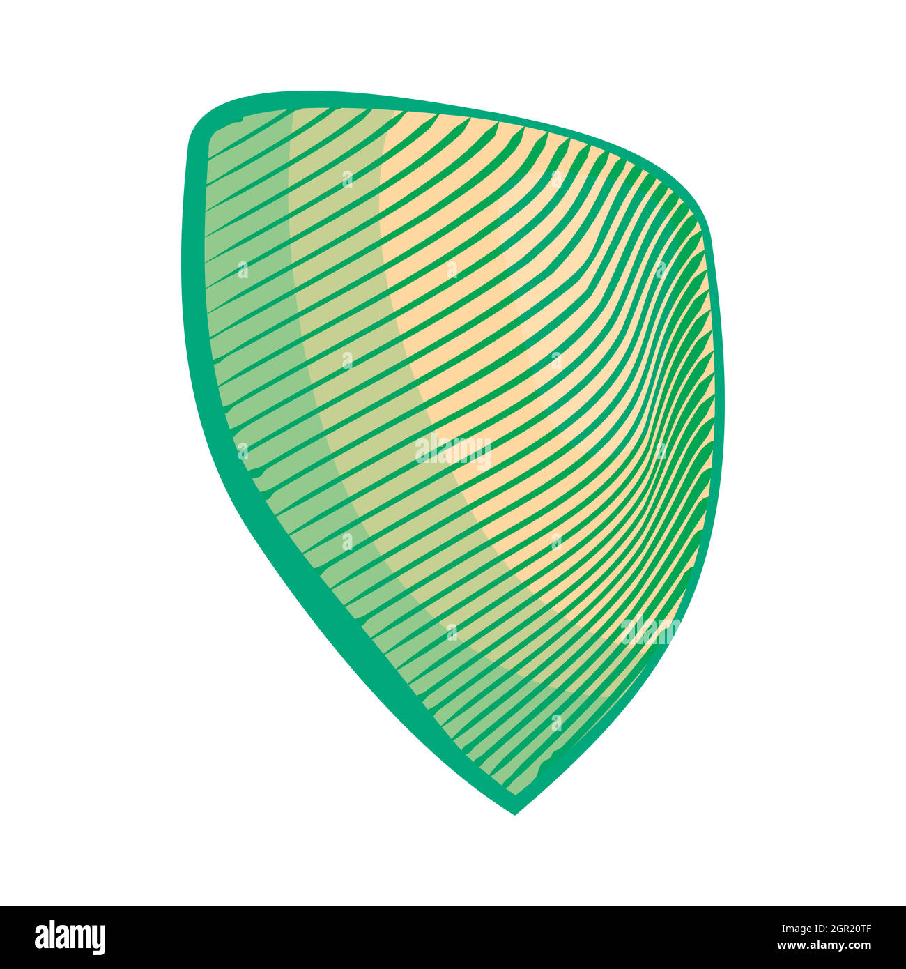 Green shield with stripes icon, cartoon style Stock Vector Image & Art ...