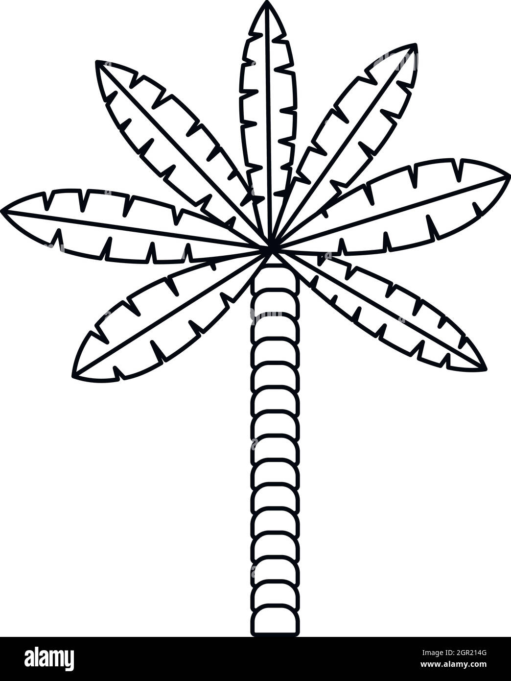 Outline tropic palm leaf Stock Vector Images - Alamy