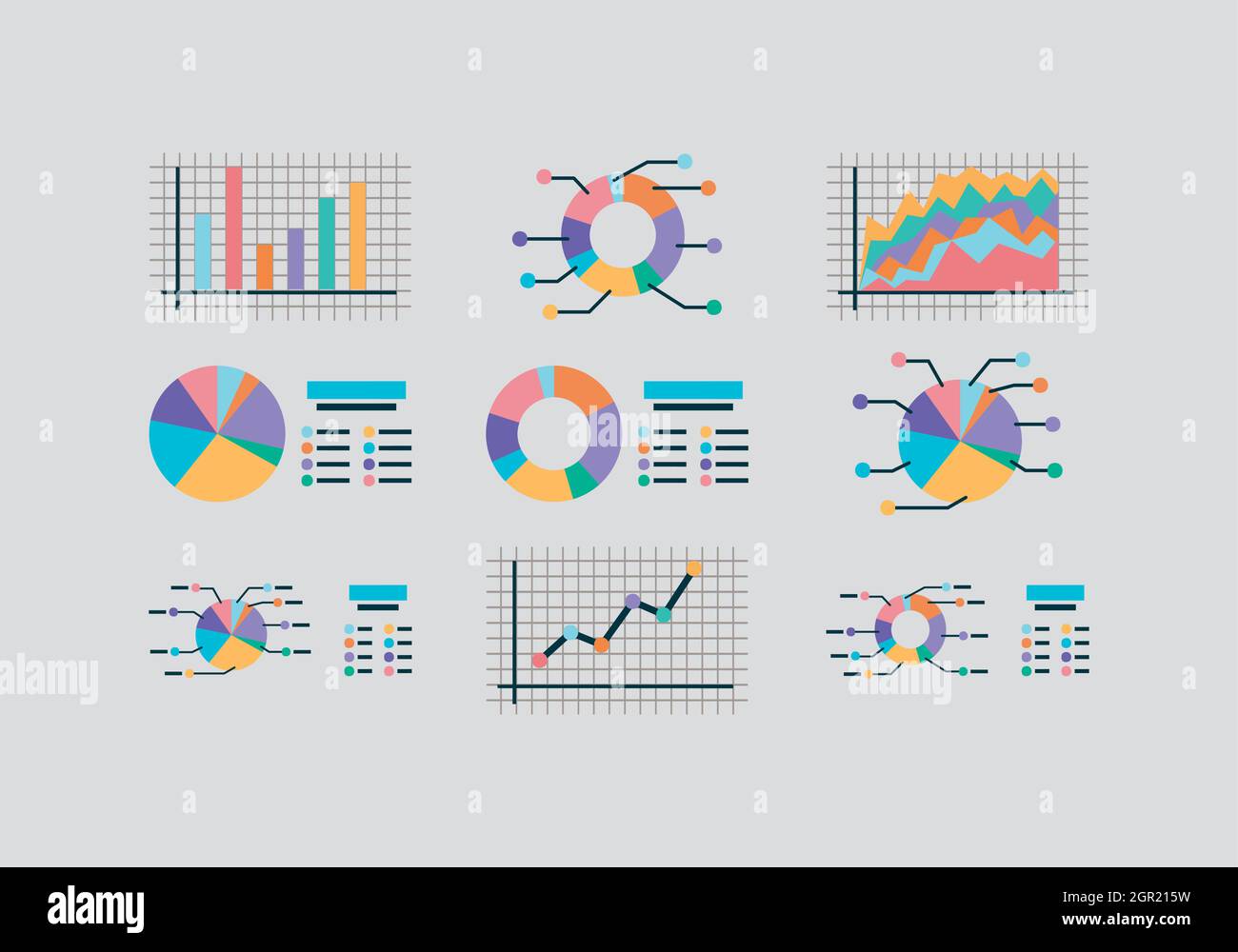 nine pretty graphs Stock Vector Image & Art - Alamy
