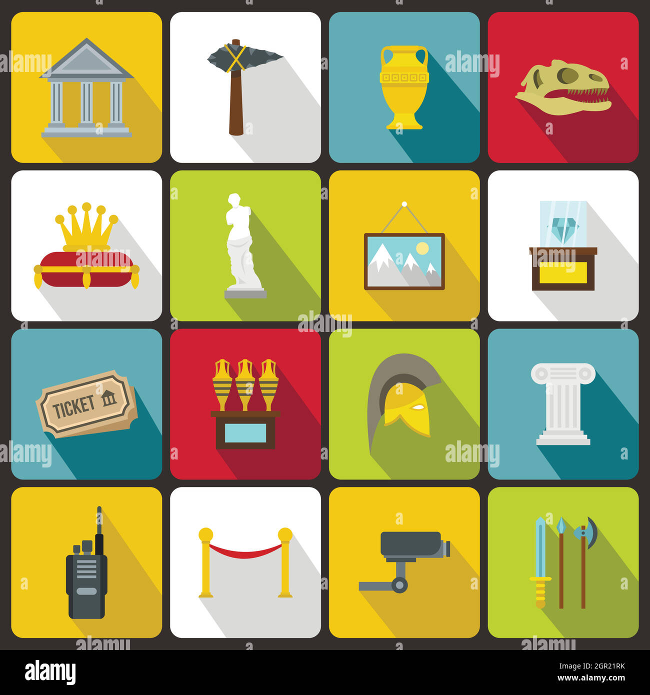 Museum icons set, in flat style Stock Vector Image & Art - Alamy