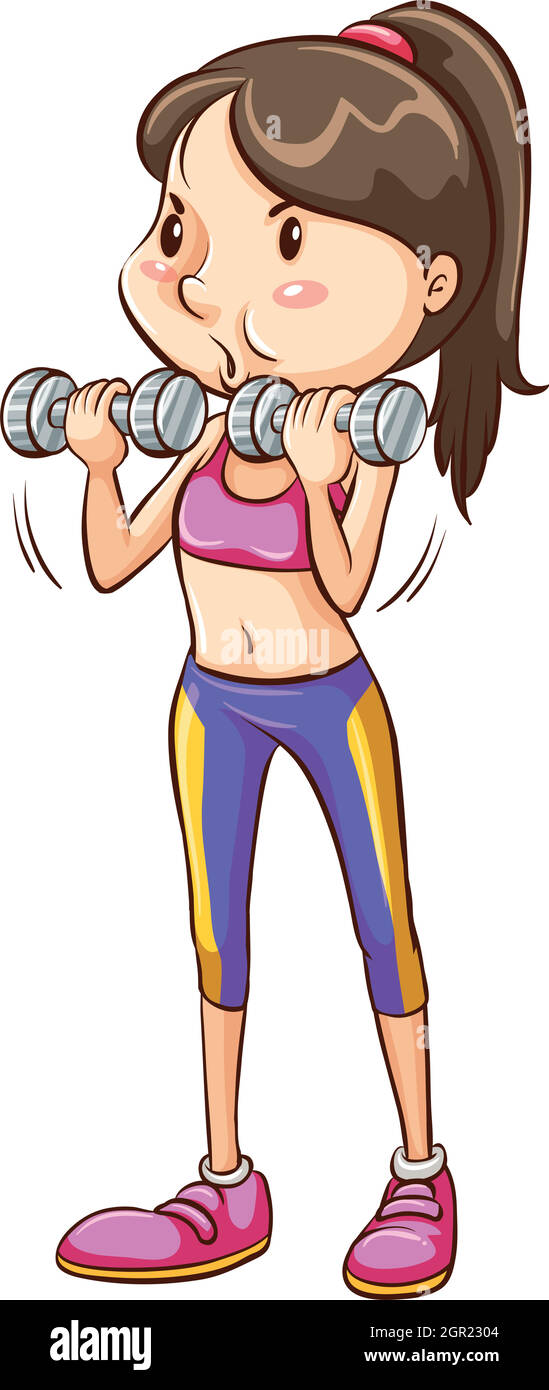 A simple coloured sketch of a girl exercising Stock Vector Image & Art ...