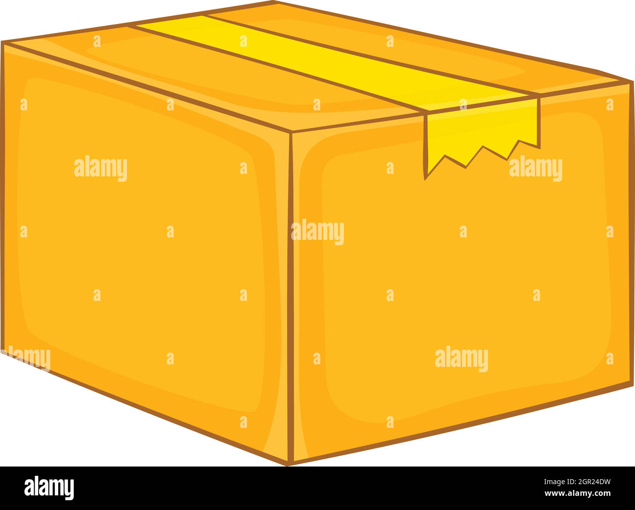 Cardboard box icon in cartoon style Stock Vector Image & Art - Alamy