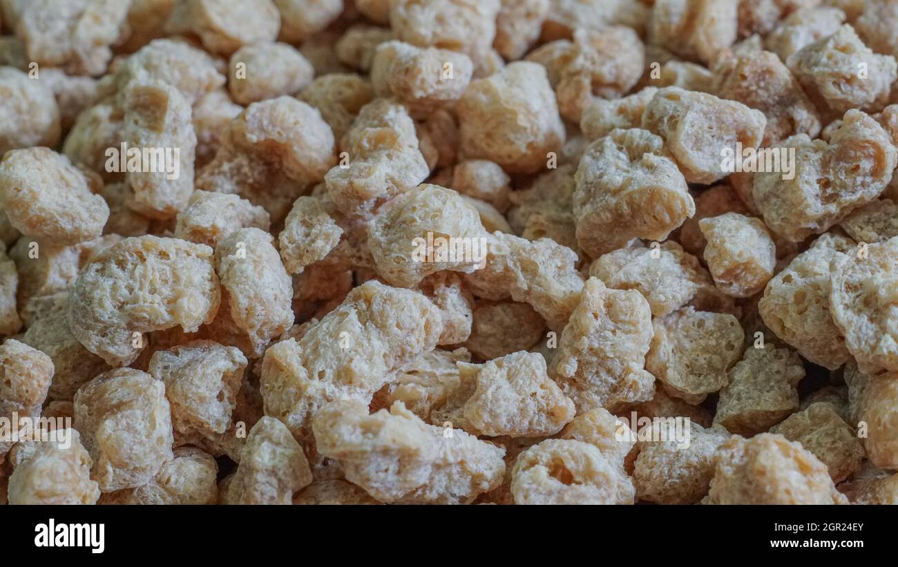 Dried soy meat also known as textured soybeans Stock Photo - Alamy