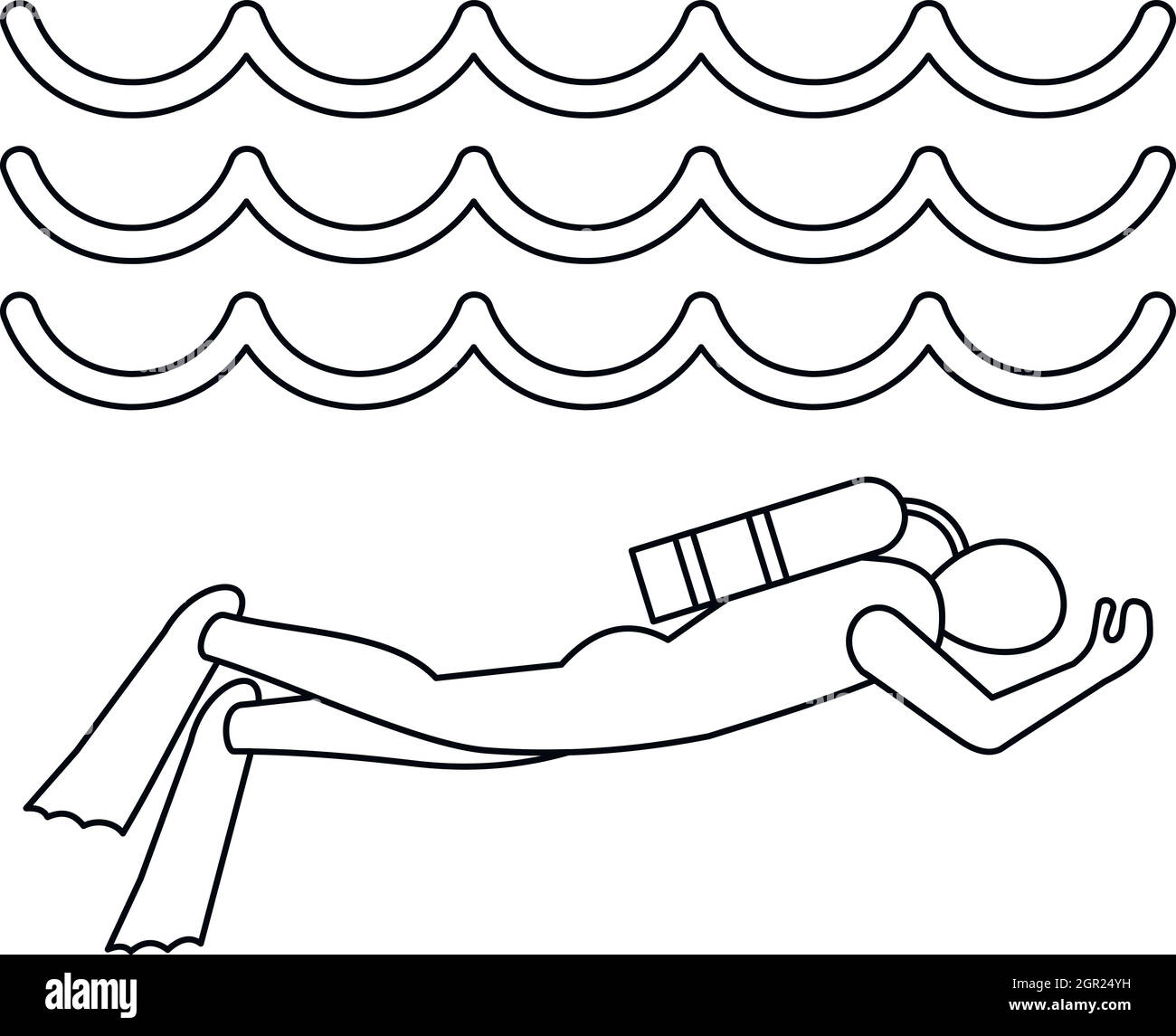 Snorkel icon line simple Stock Vector Images - Alamy