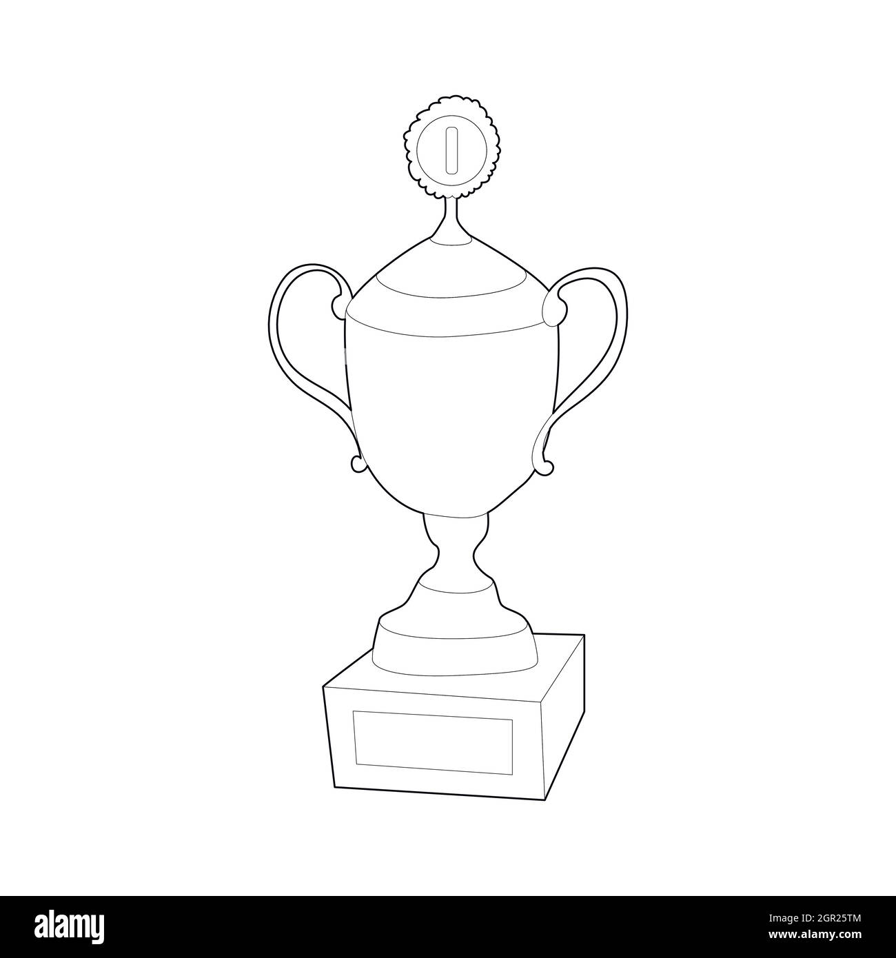 Outline illustration trophy cup Cut Out Stock Images & Pictures - Alamy