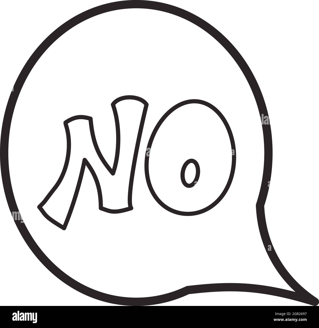 Word no in bubble speech icon, outline style Stock Vector Image & Art ...