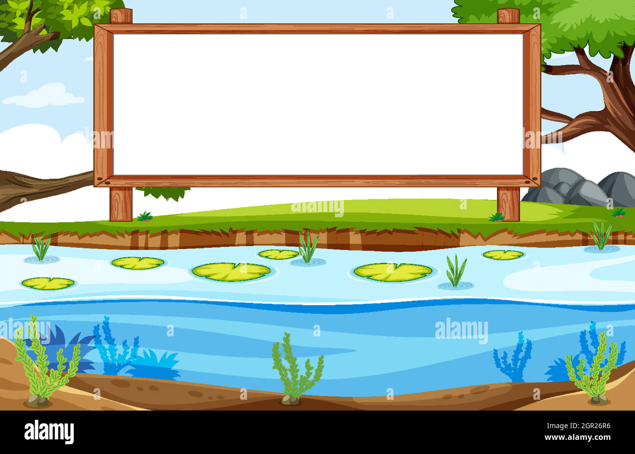 Empty banner board in nature park scenery Stock Vector Image & Art - Alamy