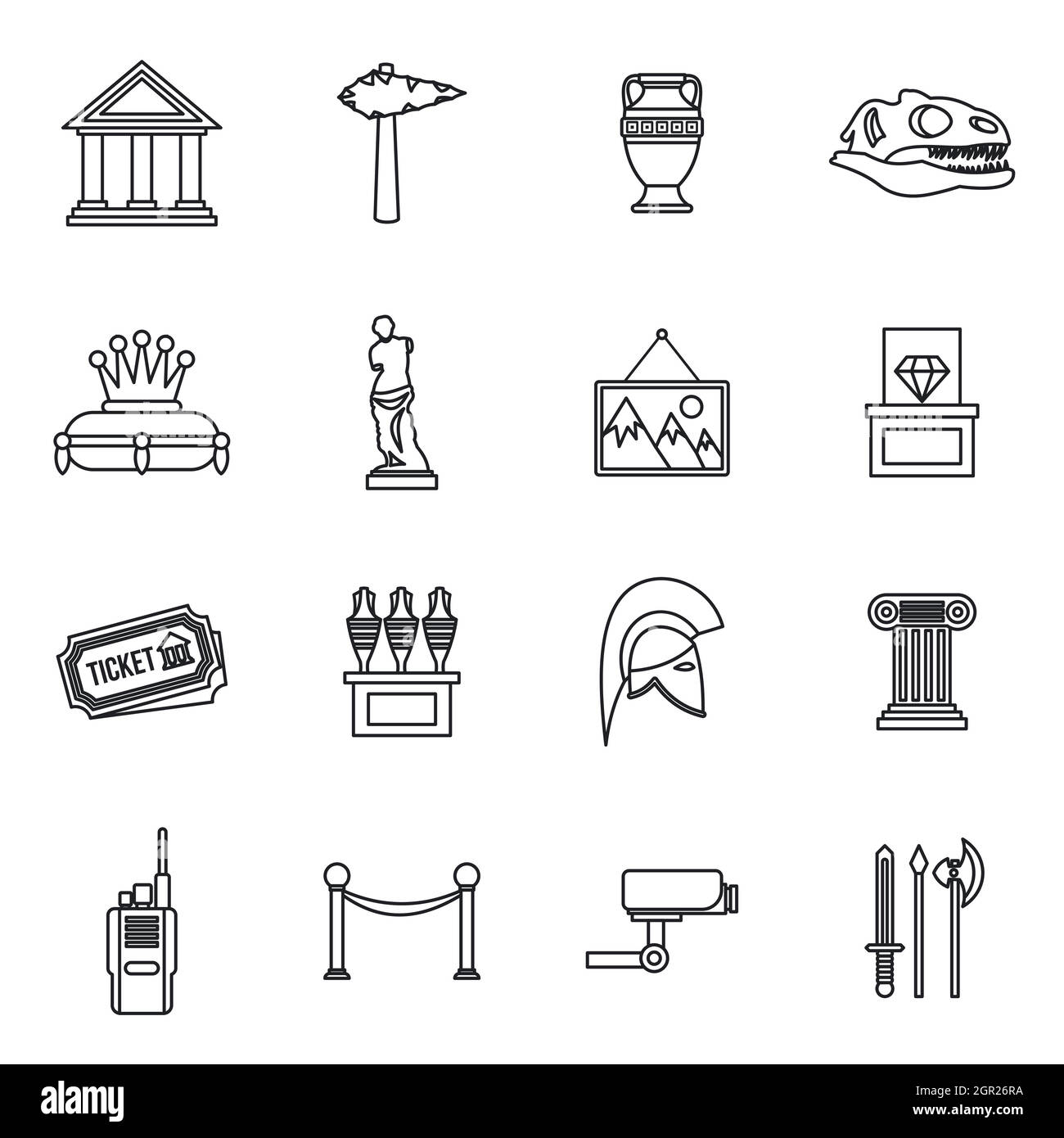 Museum icons set, outline style Stock Vector Image & Art - Alamy