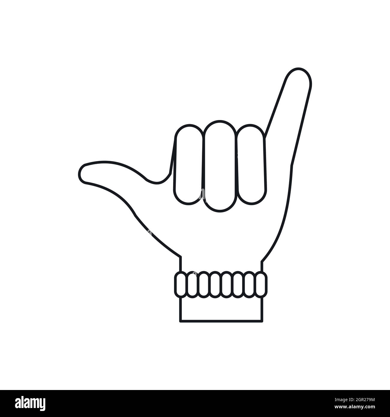 Surfer shaka hand sign icon hi-res stock photography and images - Alamy
