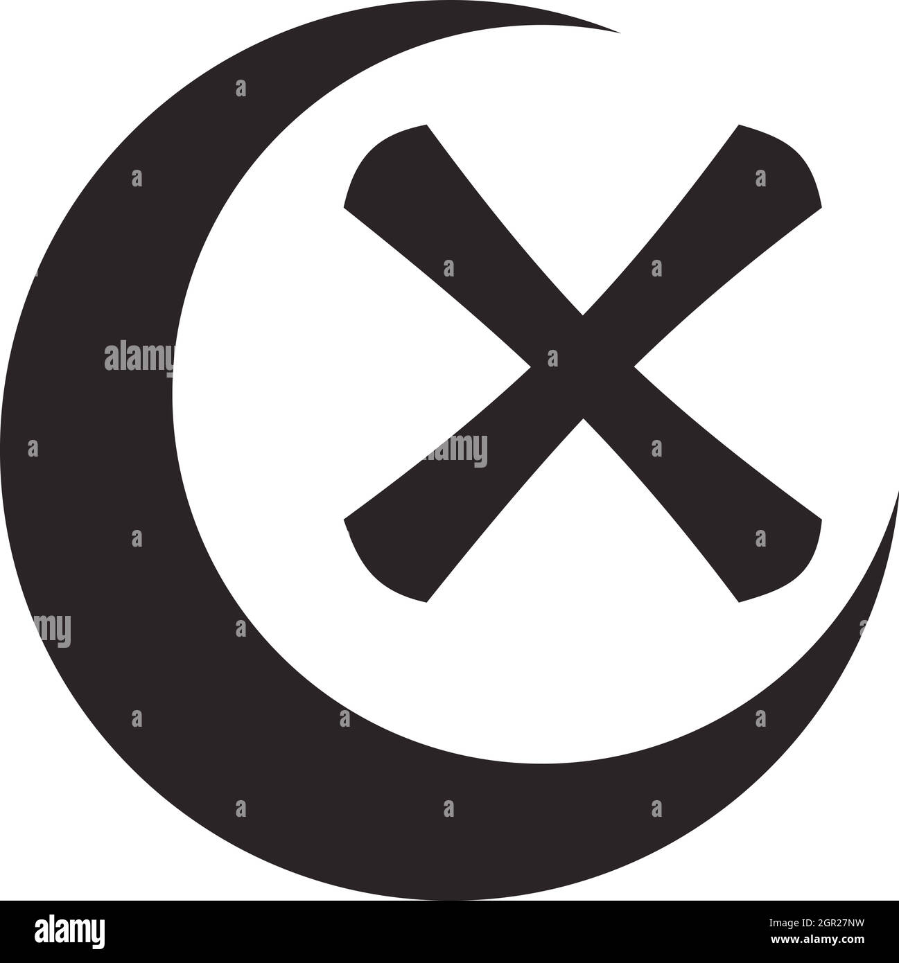 Cross and crescent icon, simple style Stock Vector Image & Art - Alamy
