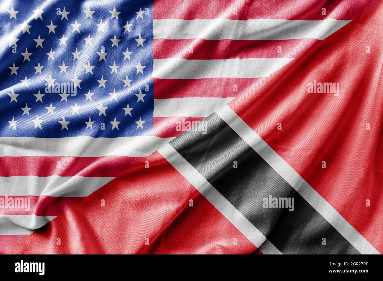 Mixed USA and Trinidad and Tobago flag, three dimensional render Stock ...