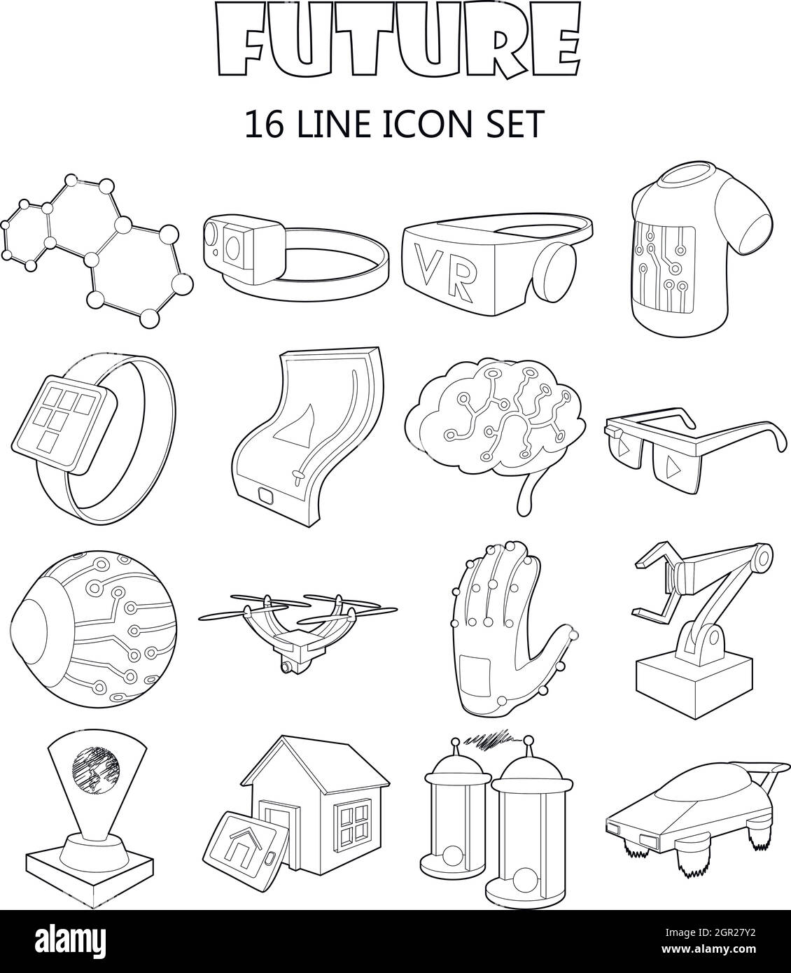Future icons set, outline style Stock Vector Image & Art - Alamy
