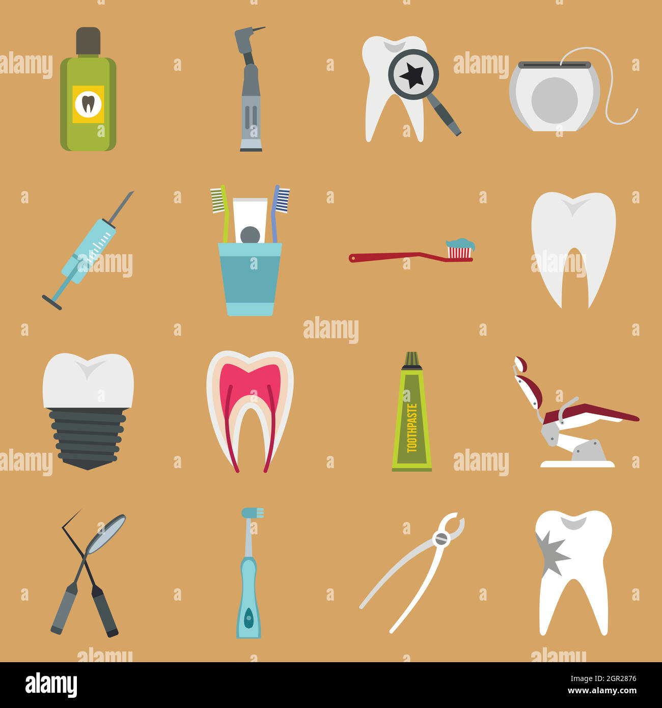 Dental icons set, flat style Stock Vector Image & Art - Alamy
