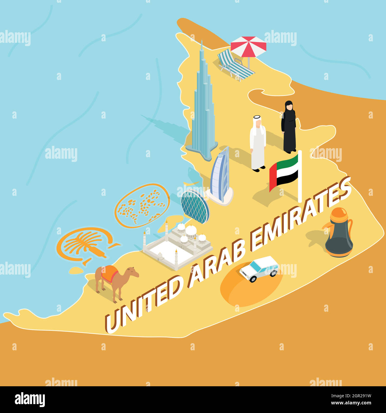Map of the united arab emirates Stock Vector Images - Alamy
