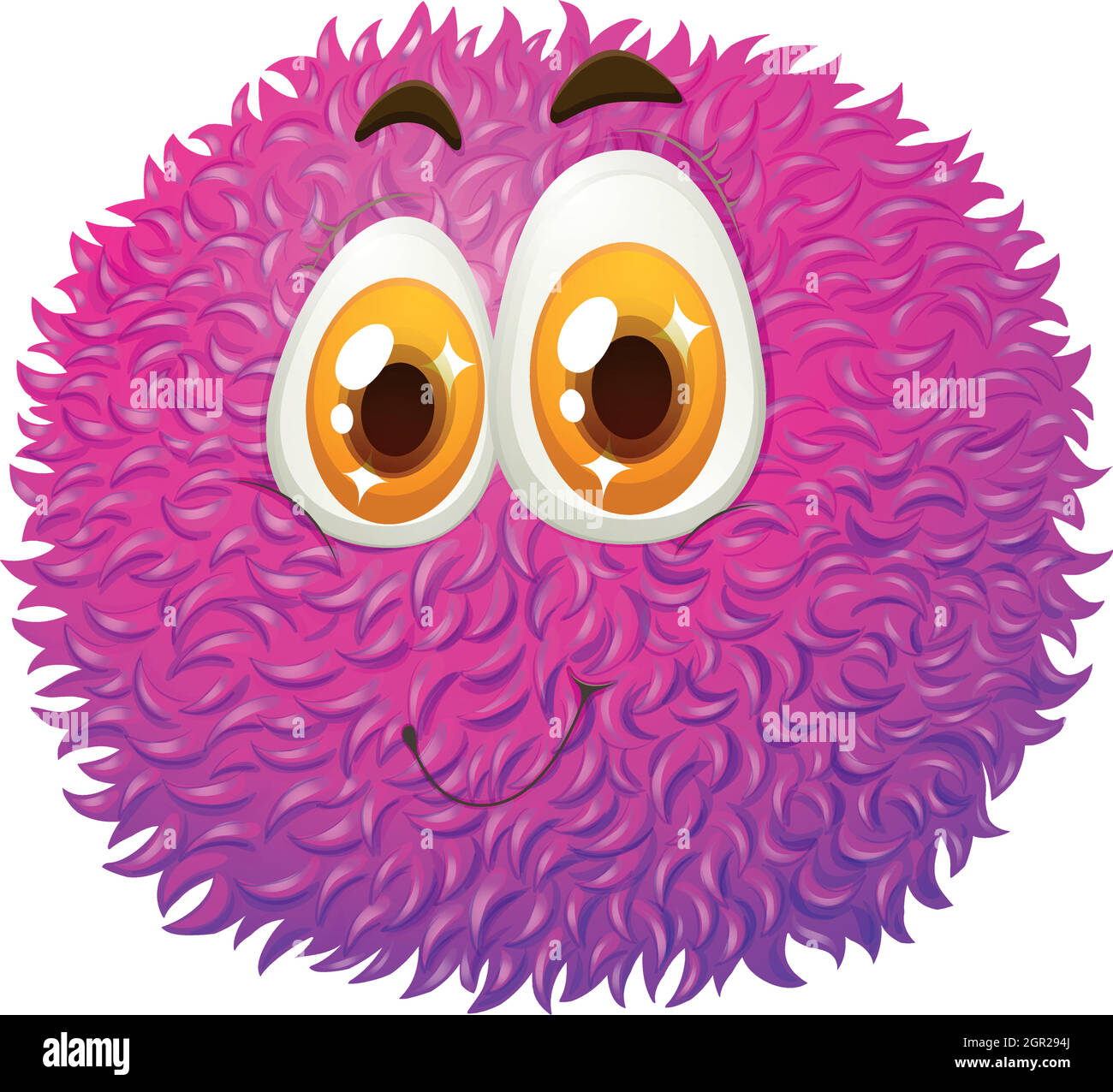 Fluffy ball with happy face Stock Vector Image & Art - Alamy