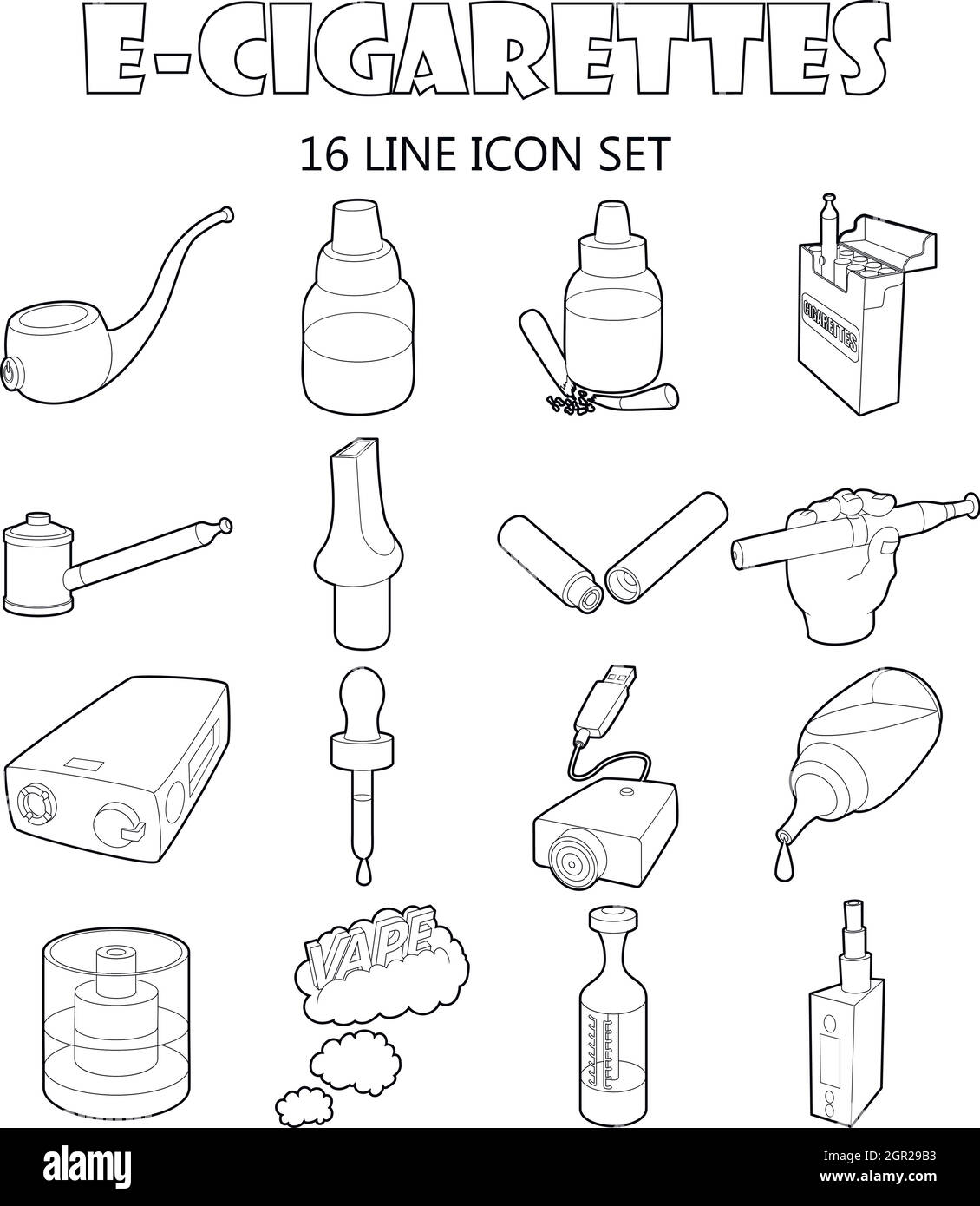 Electronic cigarettes smoke Stock Vector Images - Alamy