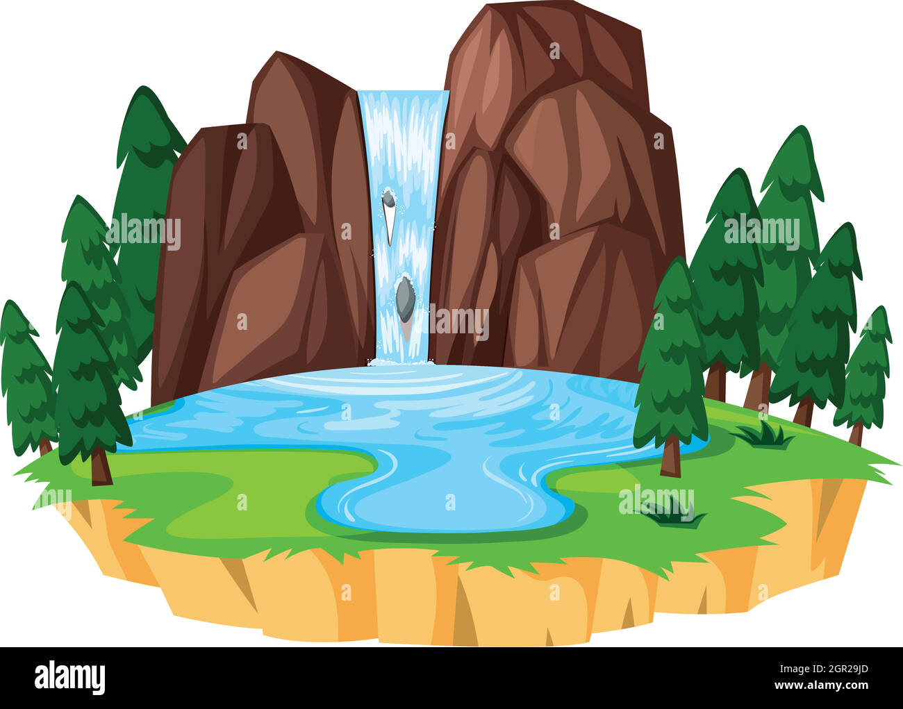 Illustration waterfall Stock Vector Images - Alamy