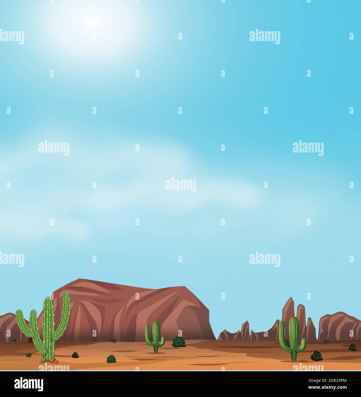 Dry desert landscape rocks Stock Vector Images - Alamy