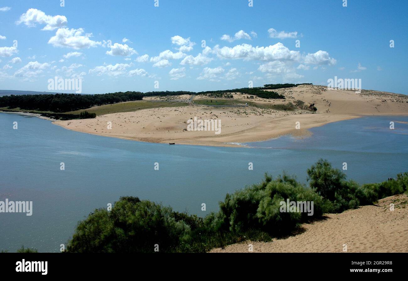 The blue lagoon of Moulay Bousselham in Morocco Stock Photo - Alamy