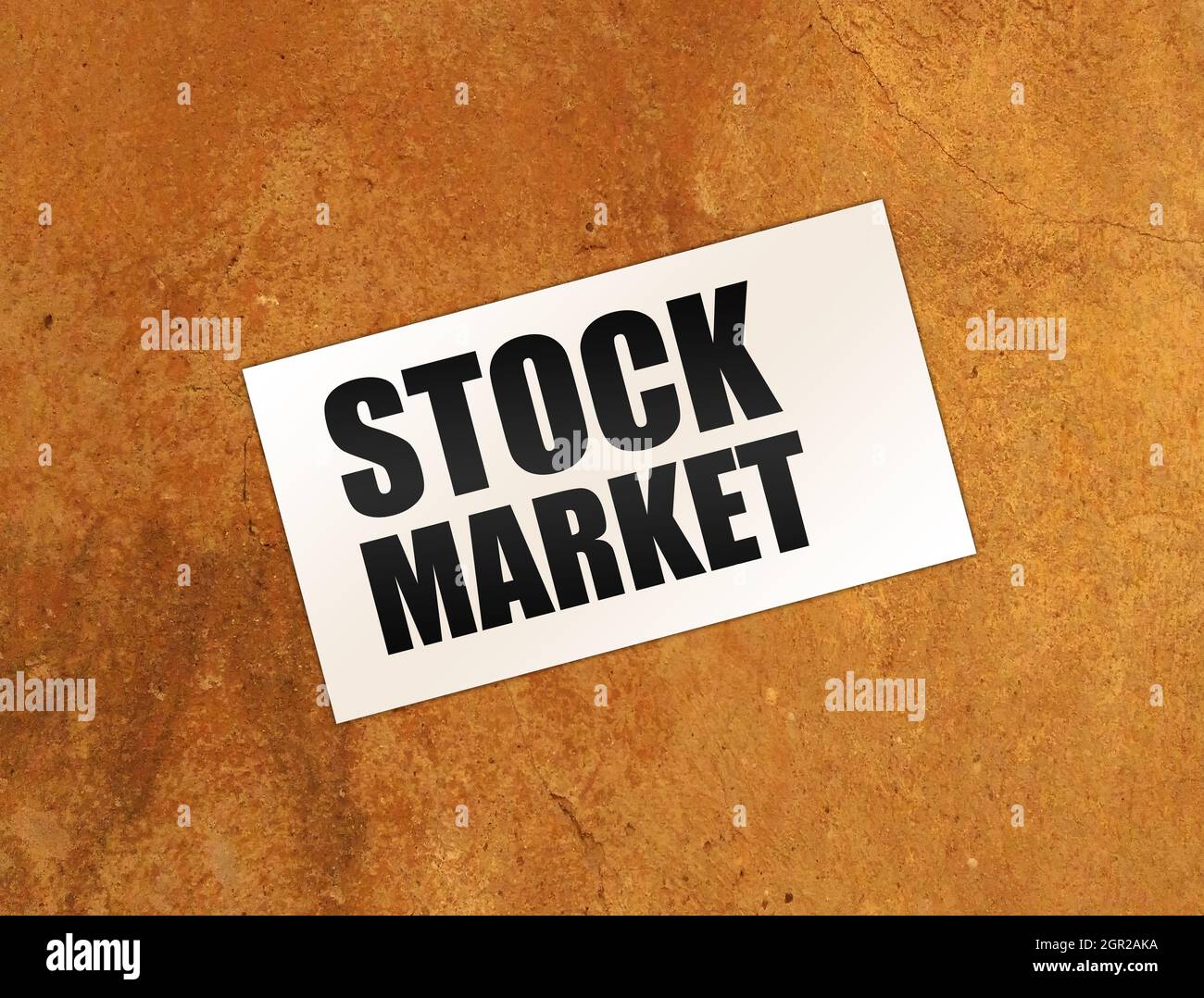STOCK MARKET words on card on wooden table. Business concept Stock ...