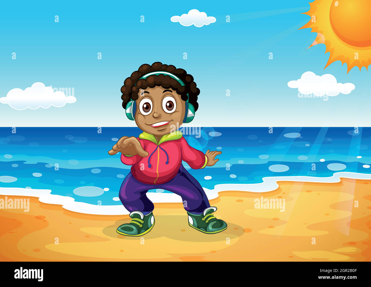 A boy at the beach Stock Vector Image & Art - Alamy