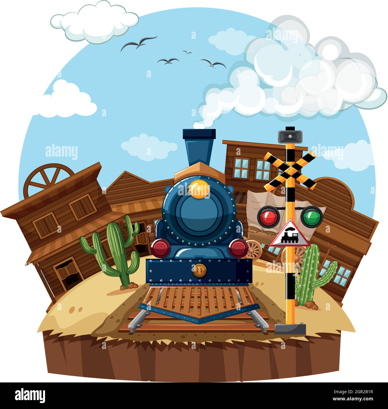 Train ride in the west Stock Vector Image & Art - Alamy