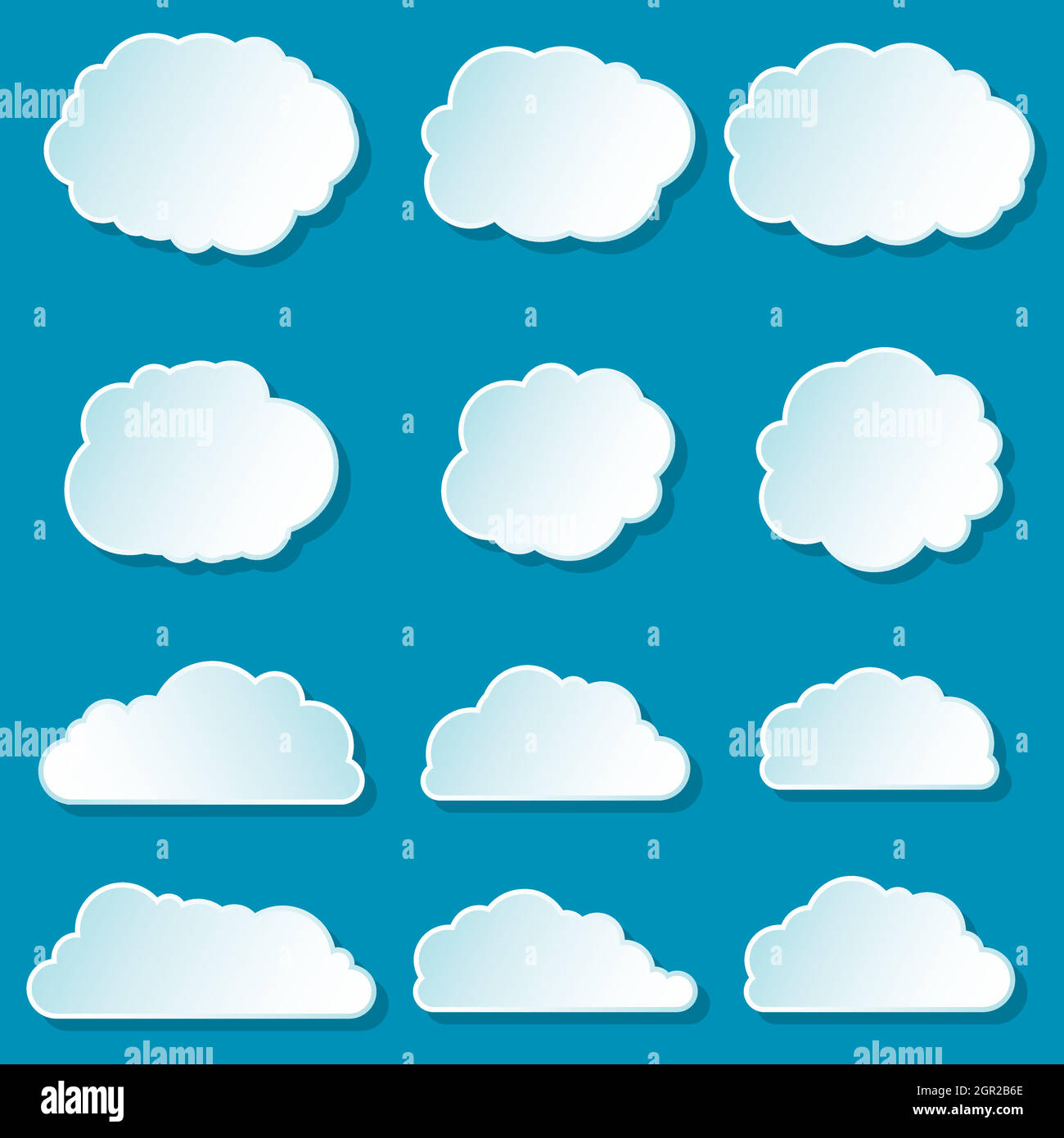 Flat clouds collection vector Stock Vector Images - Alamy