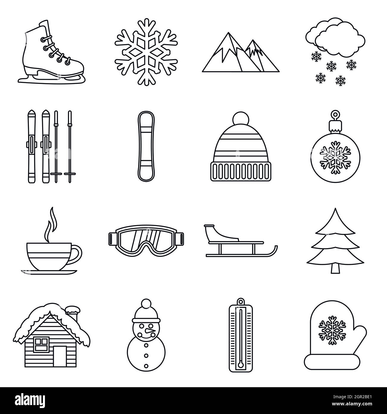 Winter icons set, outline style Stock Vector Image & Art - Alamy