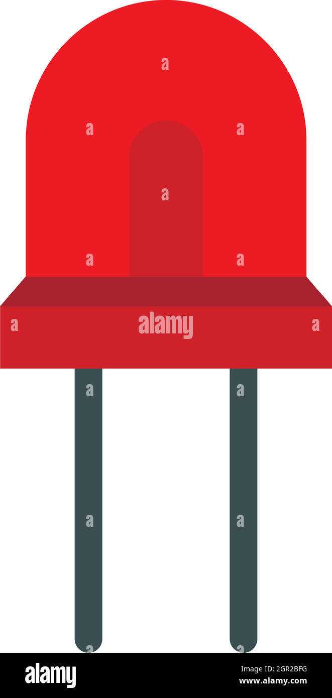Red halogen lamp icon, flat style Stock Vector Image & Art - Alamy