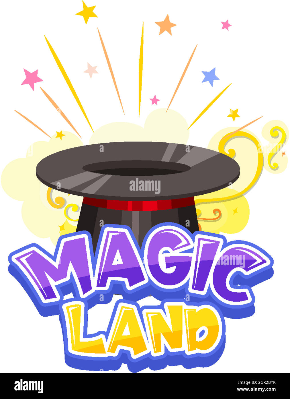 Font design for word magic land with magic hat Stock Vector Image & Art ...